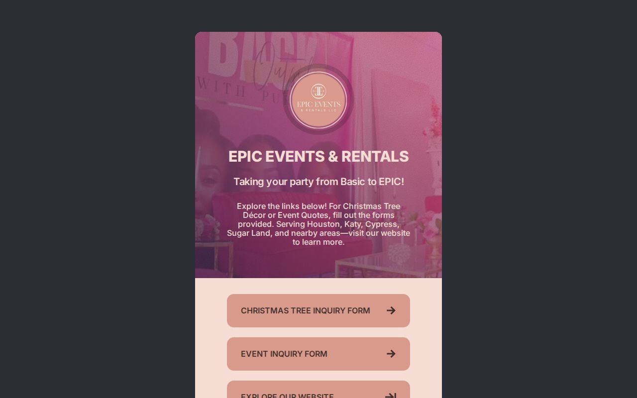 Your Epic Event Starts Here